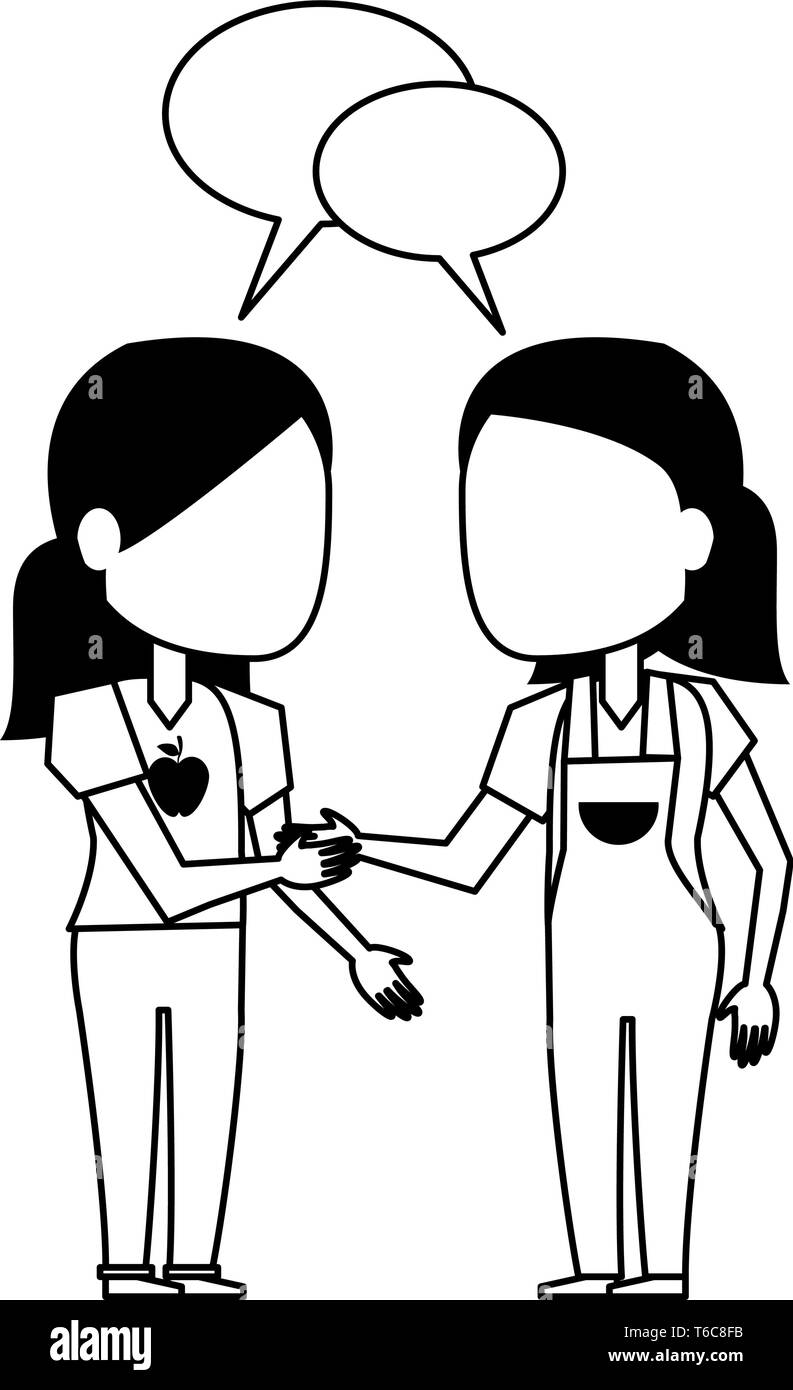 Friends people cartoon in black and white Stock Vector Image & Art - Alamy