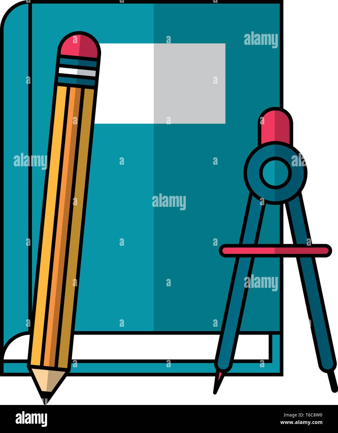 book with pen and compass Stock Vector Image & Art - Alamy