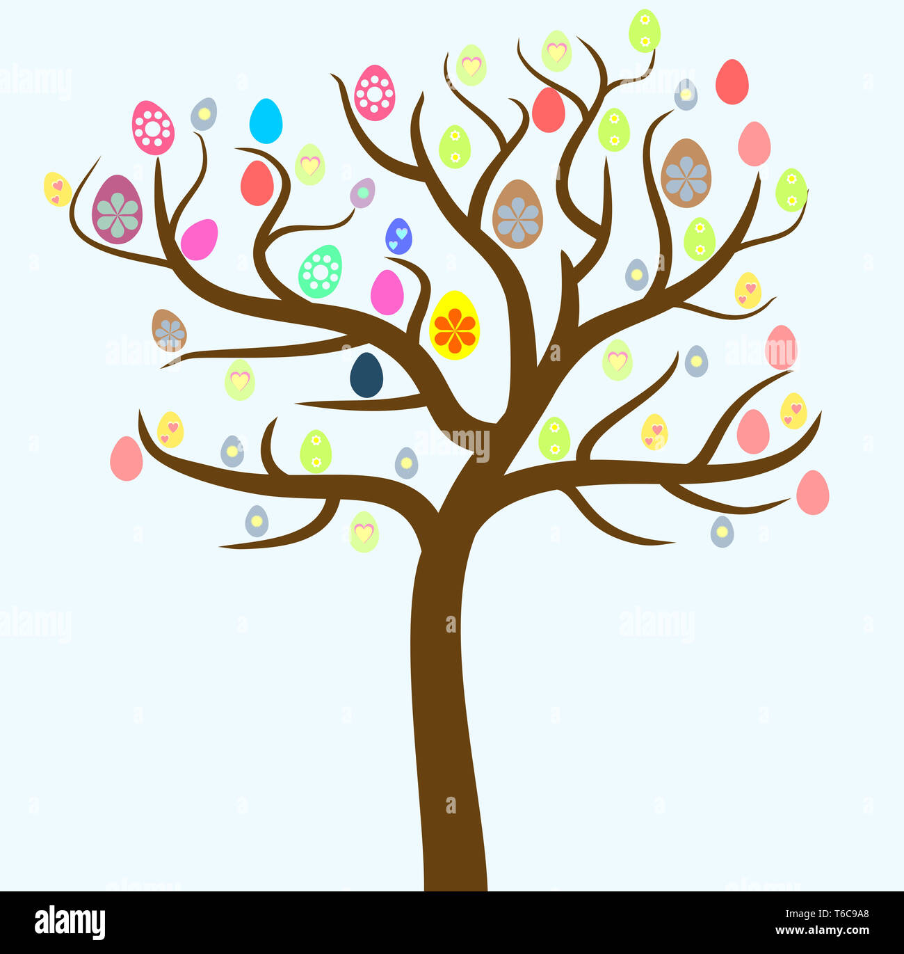 Tree with Easter eggs on the branches Stock Photo - Alamy