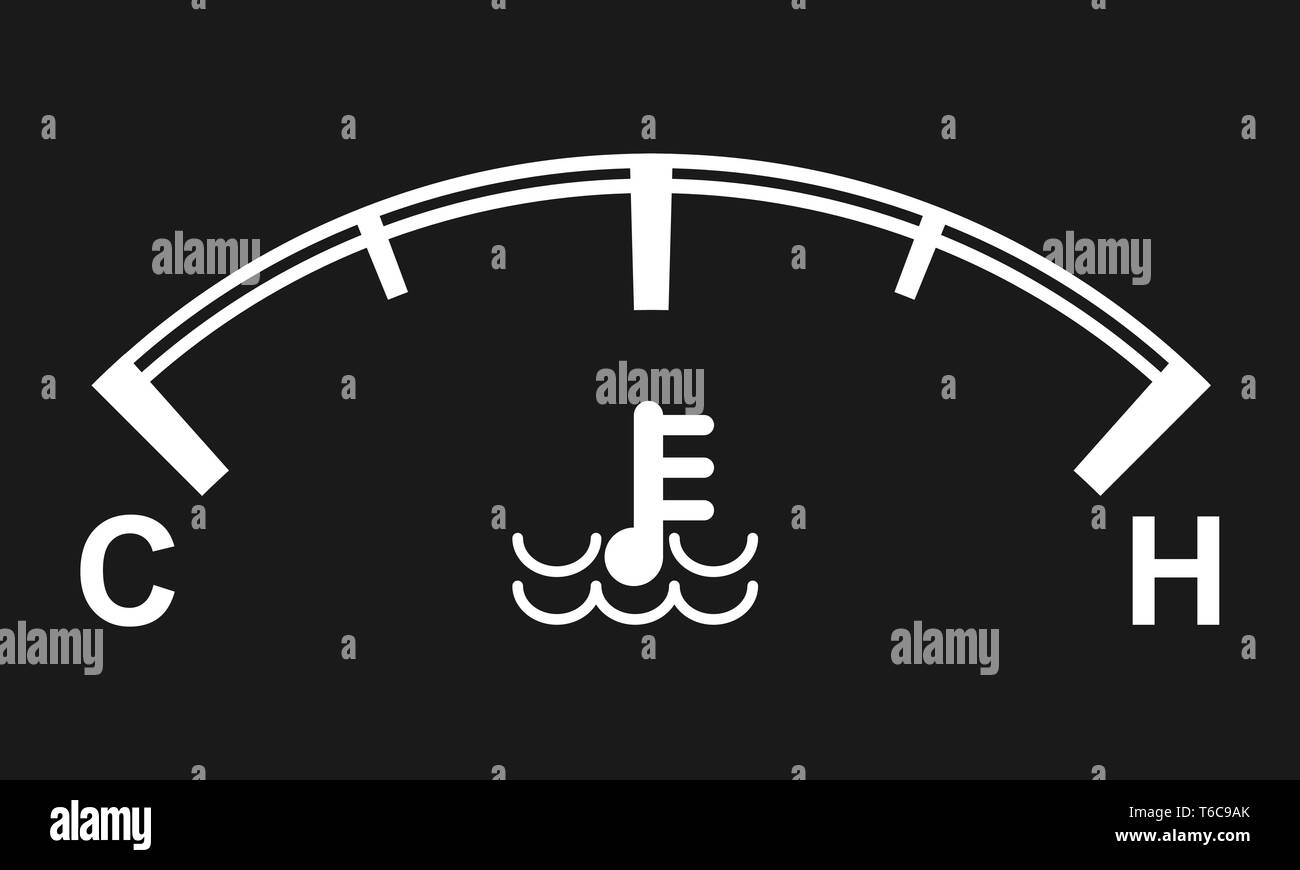 Car radiator temperature gauge Black and White Stock Photos & Images ...