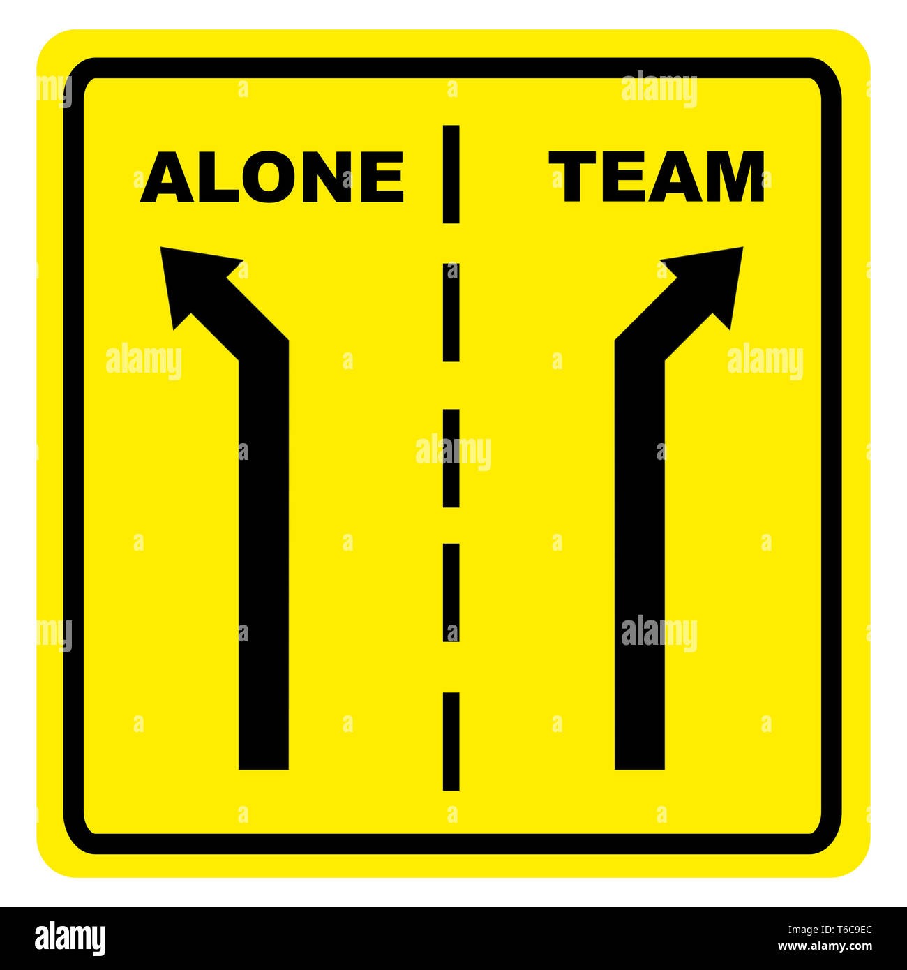 Team / Alone sign Stock Photo - Alamy