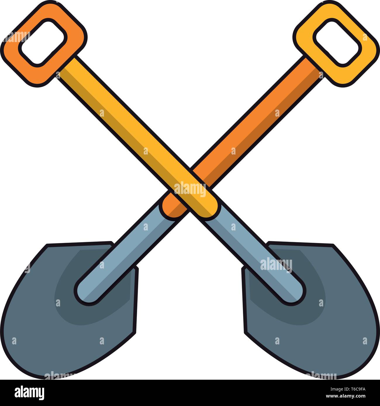 Shovels crossed symbol construction tool Stock Vector Image & Art - Alamy