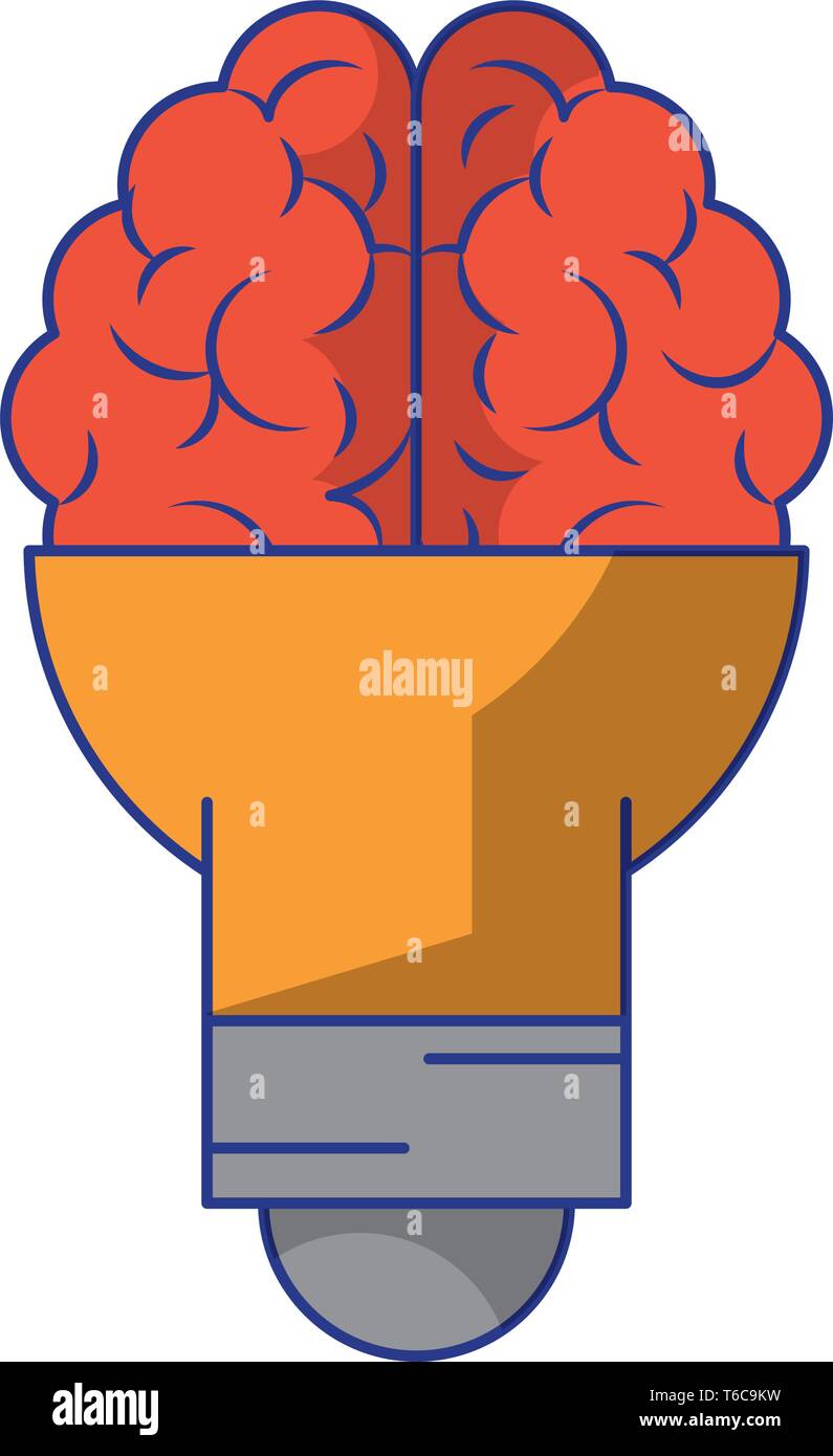 light bulb and brain Stock Vector Image & Art - Alamy