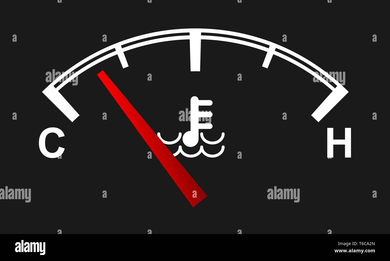 Car engine temperature gauge. Hot and cold symbols. Vector illustration ...