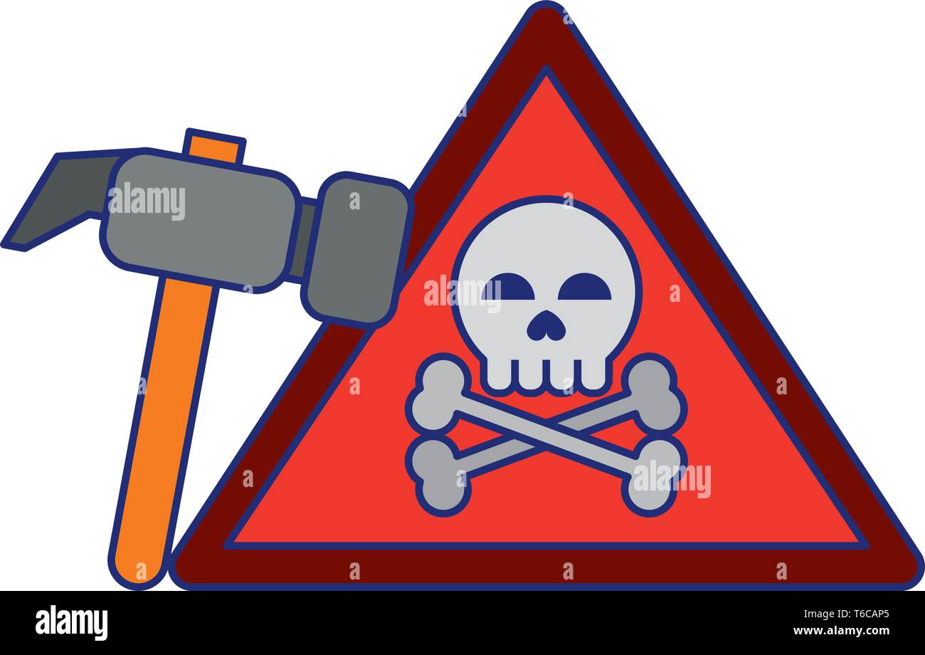 danger sign with tools blue lines Stock Vector Image & Art - Alamy