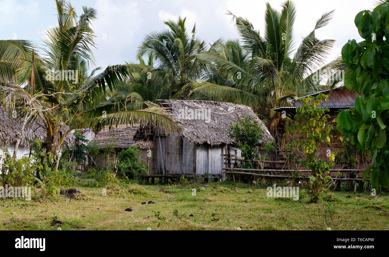 Africa malagasy huts in Maroantsetra region, Madagascar Stock Photo - Alamy