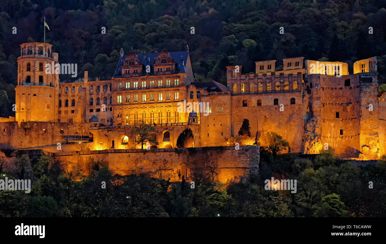 Heidelberg castle night hi-res stock photography and images - Alamy