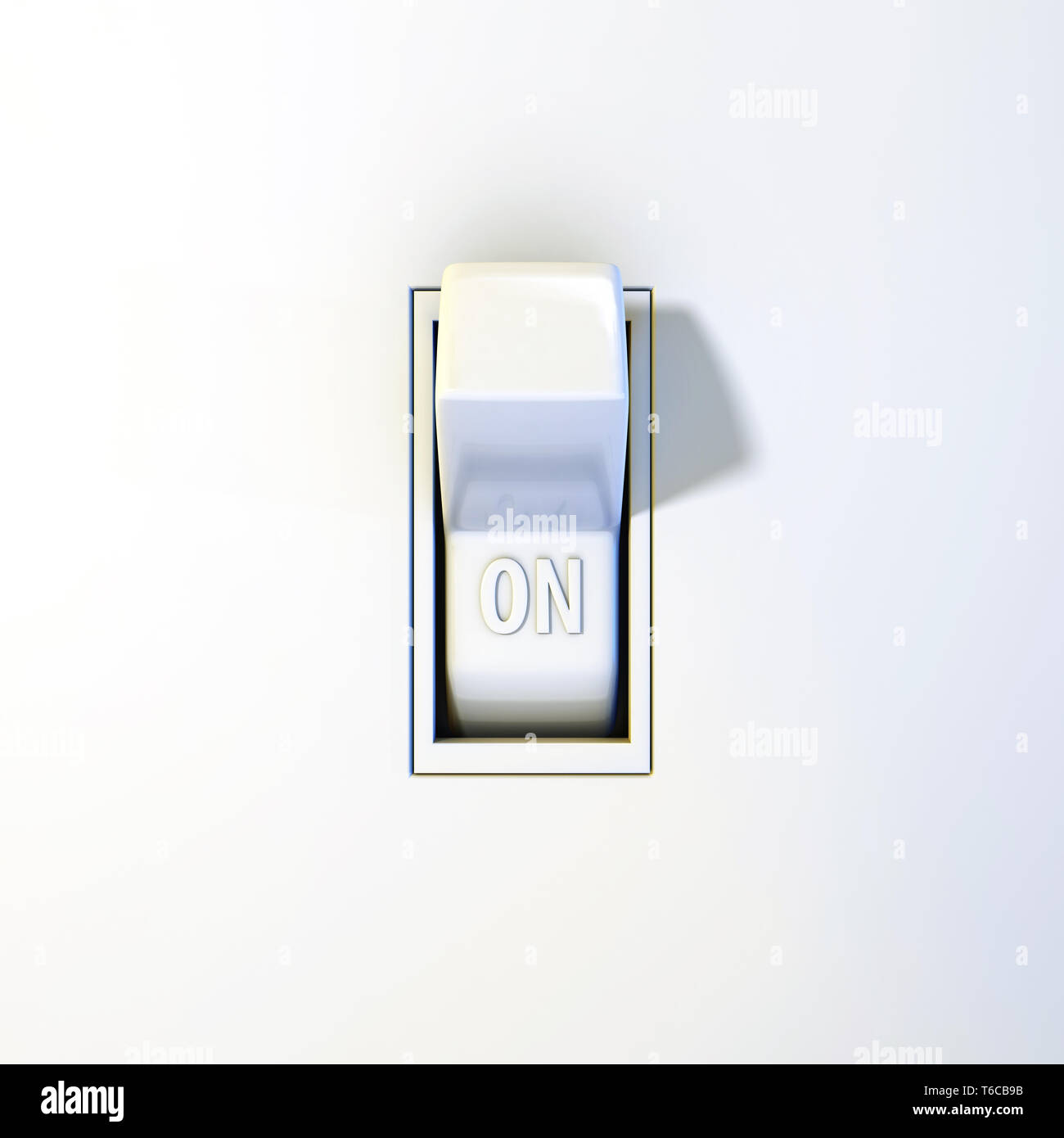 Close up of a wall light switch in the on position Stock Photo - Alamy