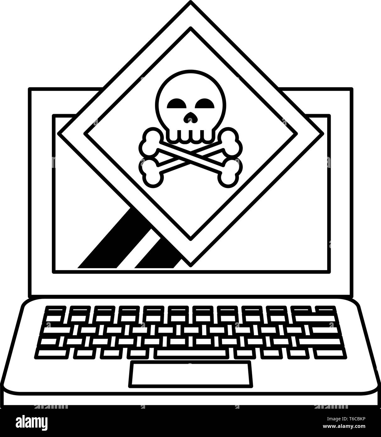 danger sign with computer Stock Vector Image & Art - Alamy