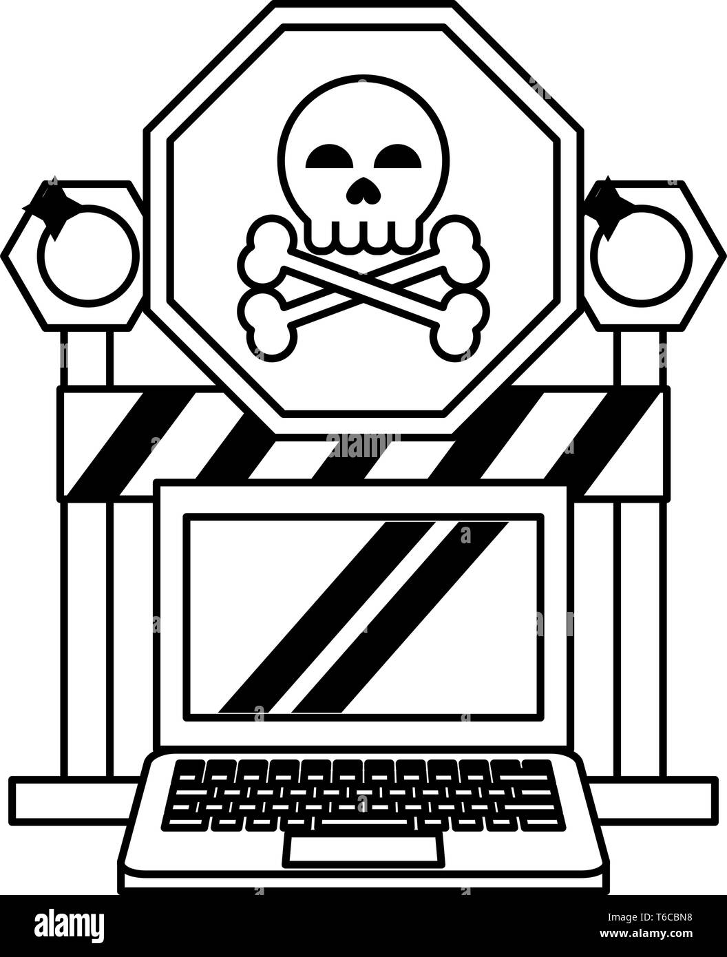 danger sign with computer Stock Vector Image & Art - Alamy