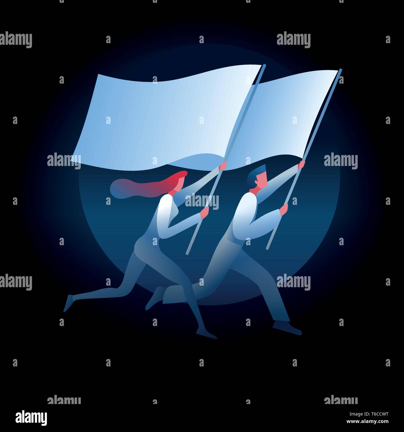 Woman holding flags Stock Vector Images - Alamy