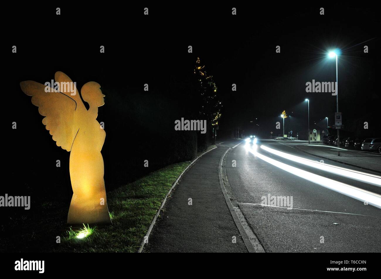 past the angel in the night Stock Photo - Alamy