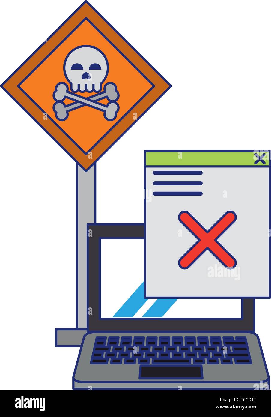 danger sign with computer blue lines Stock Vector Image & Art - Alamy