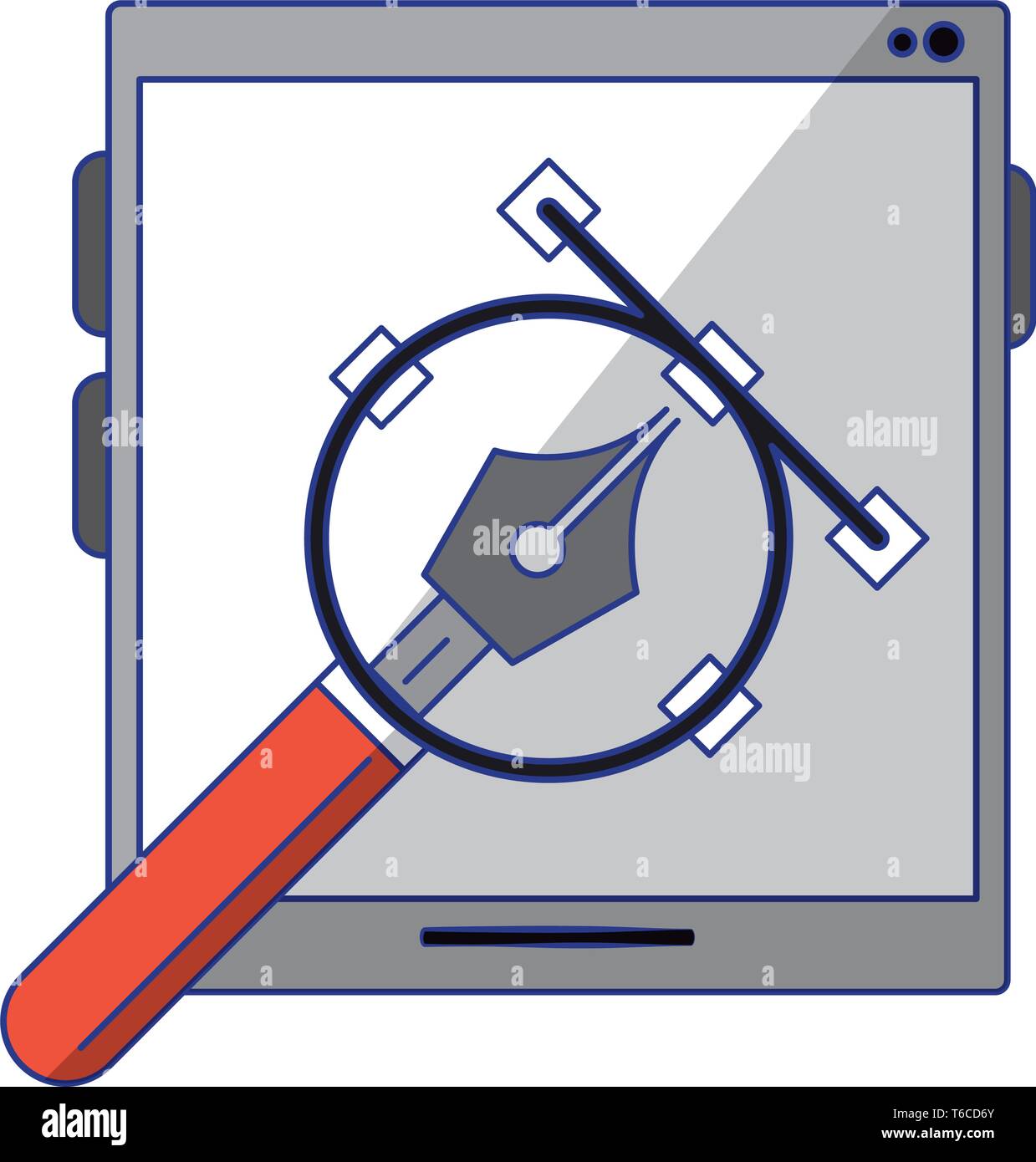 tablet with compass Stock Vector Image & Art - Alamy