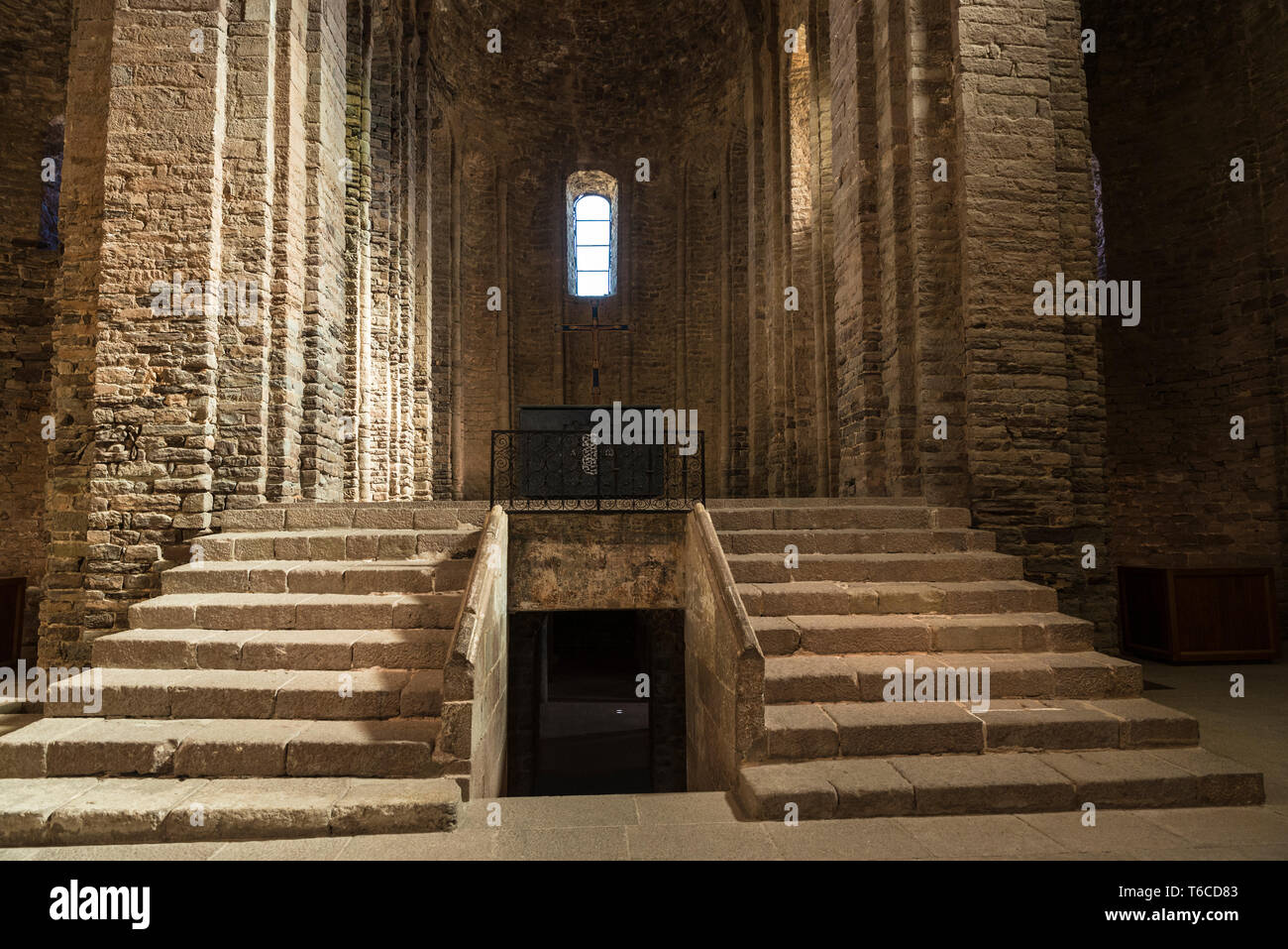 Interior of the church of Sant Vicenç of Cardona, located in the center ...