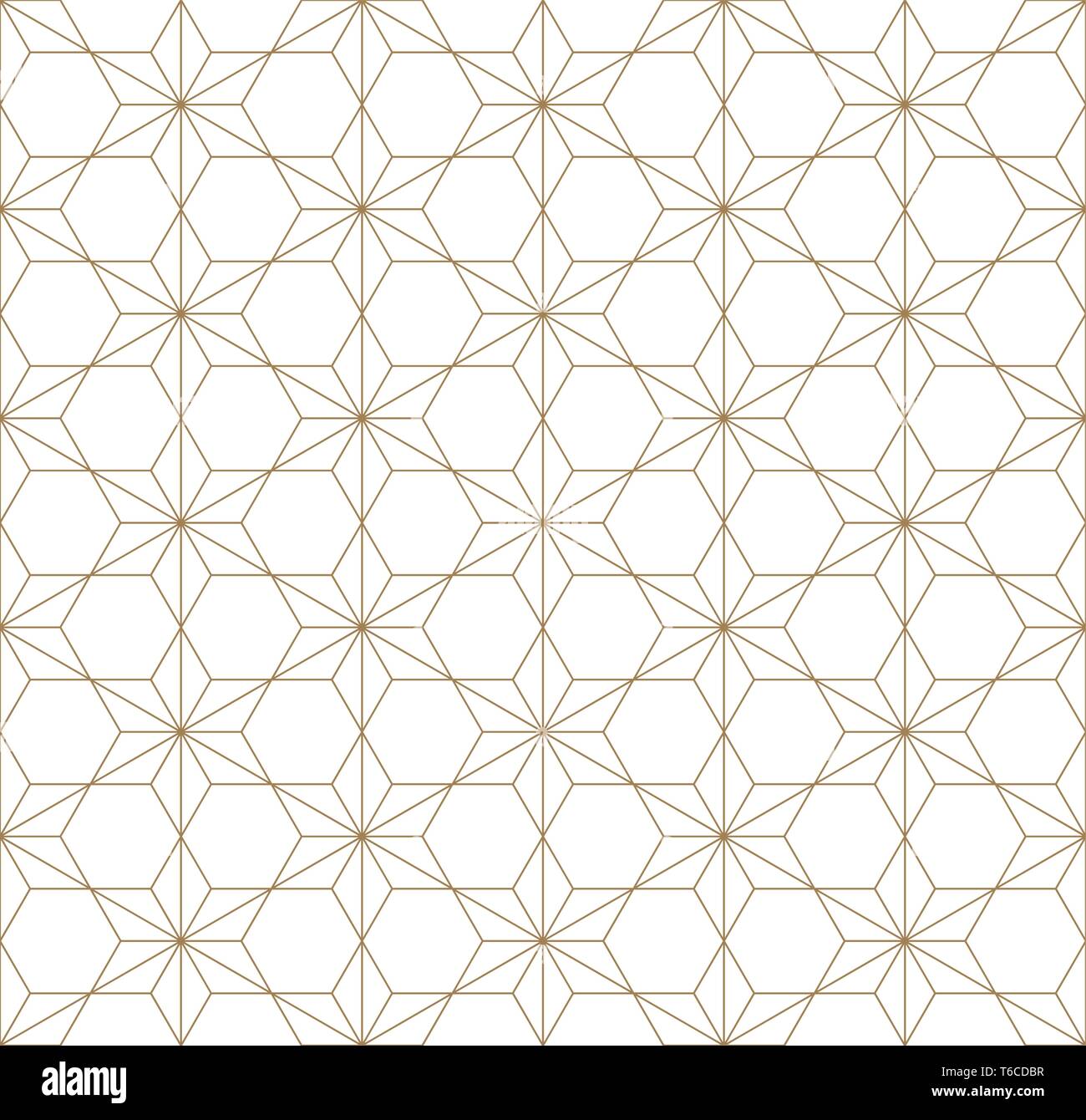 Japanese seamless geometric pattern .Gold silhouette lines.For design ...