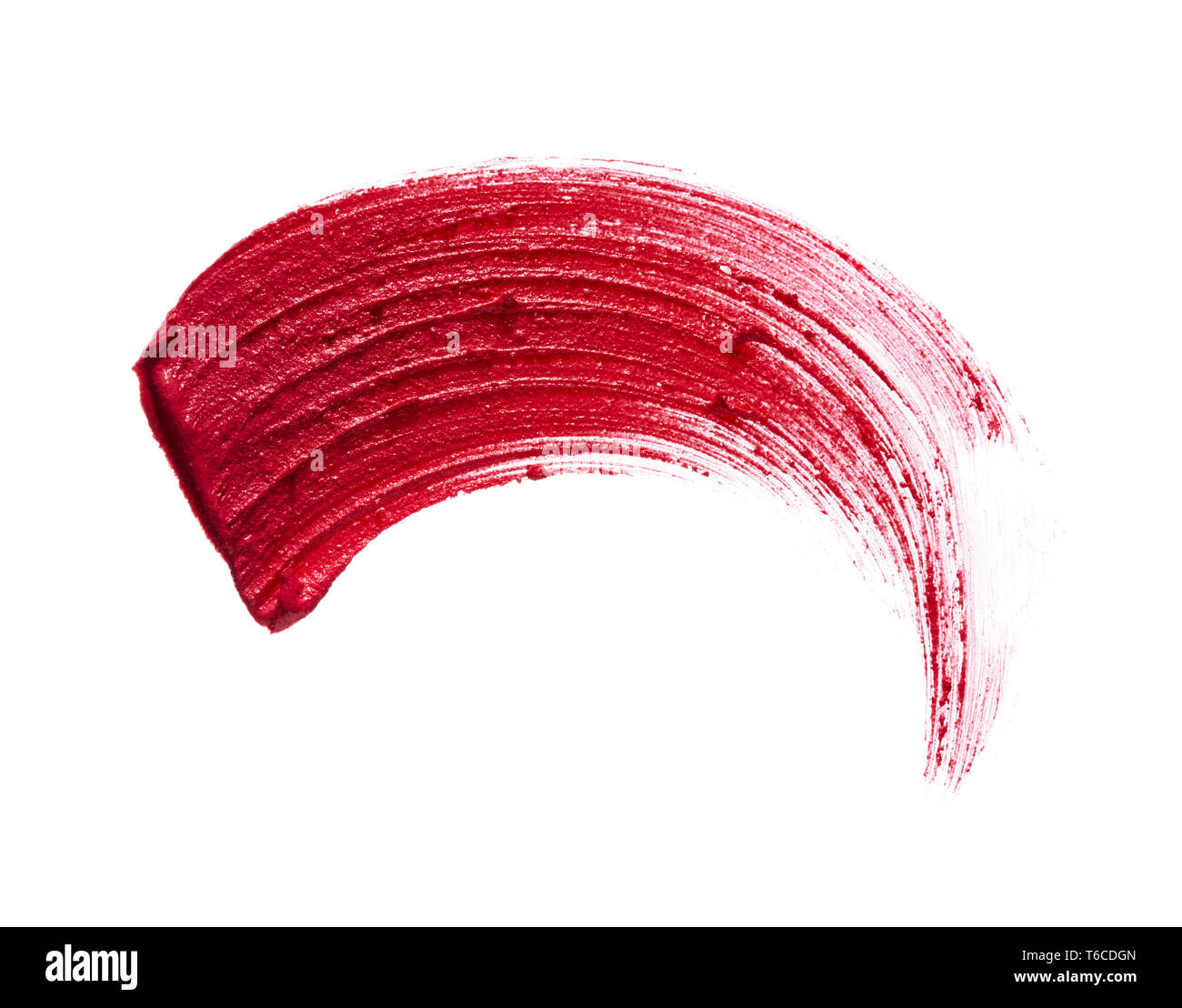 Red smear of matte lip gloss isolated on white background Stock Photo ...