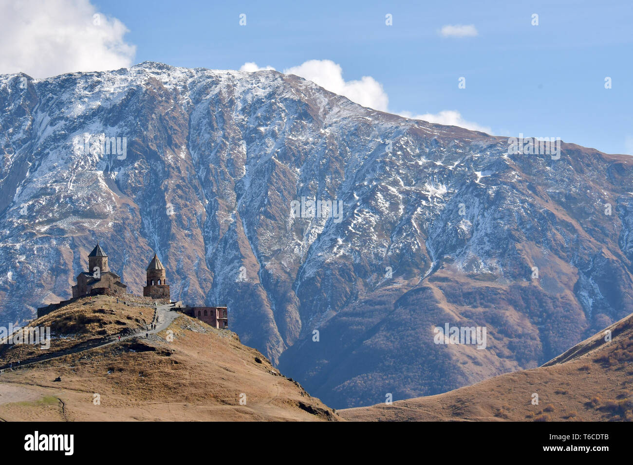 14th century Gergeti Trinity Church (Tsminda Sameba), Stepantsminda ...