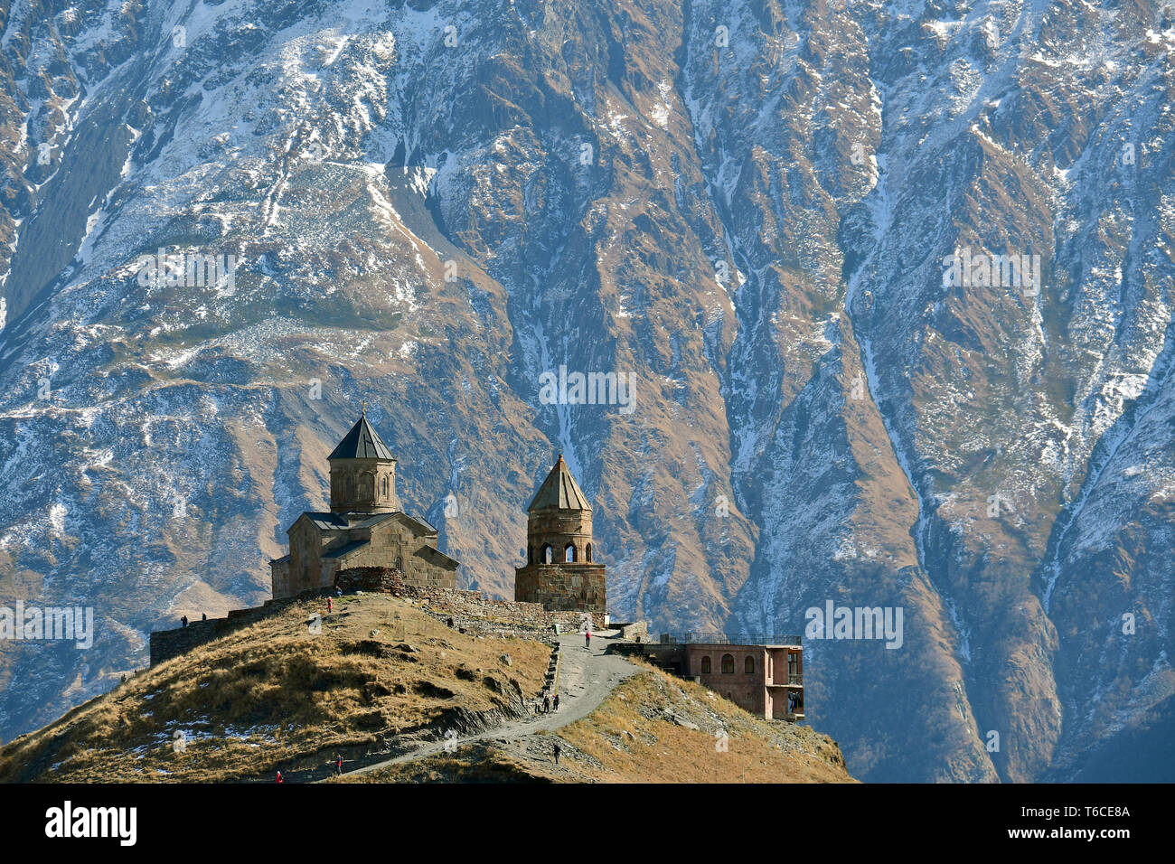 14th century Gergeti Trinity Church (Tsminda Sameba), Stepantsminda ...