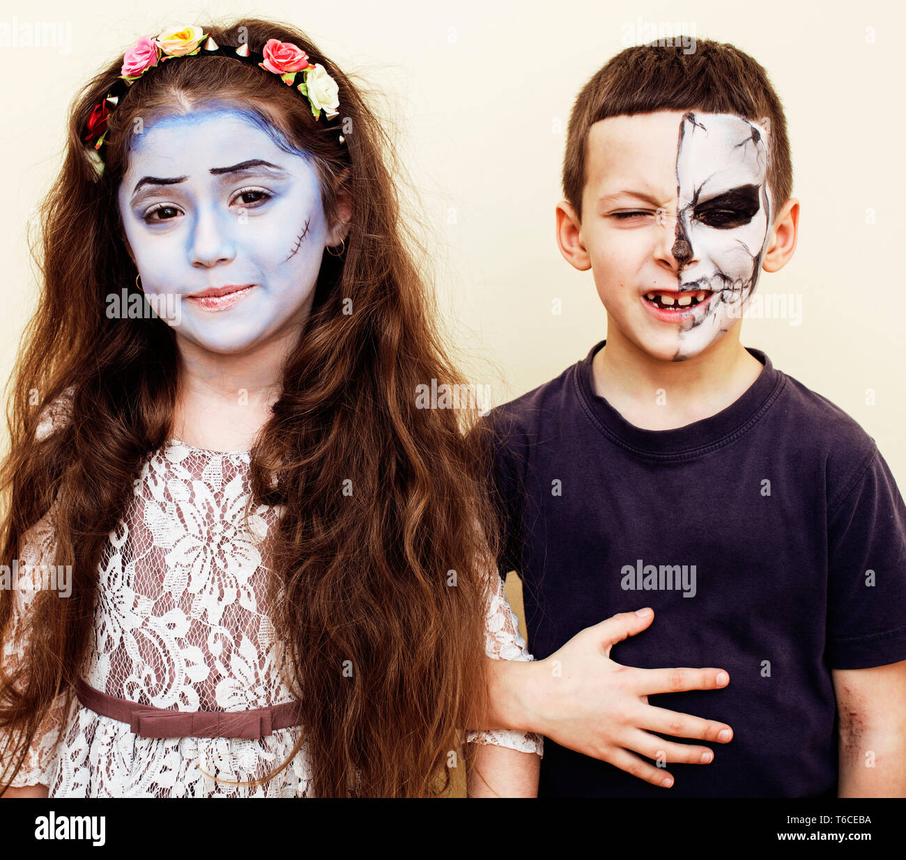 zombie apocalypse kids concept. Birthday party celebration facepaint on ...