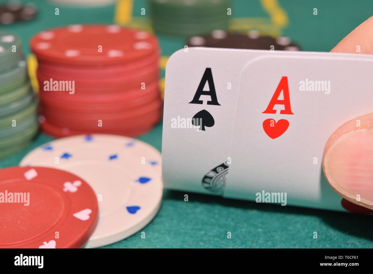 Poker aces chips hi-res stock photography and images - Alamy