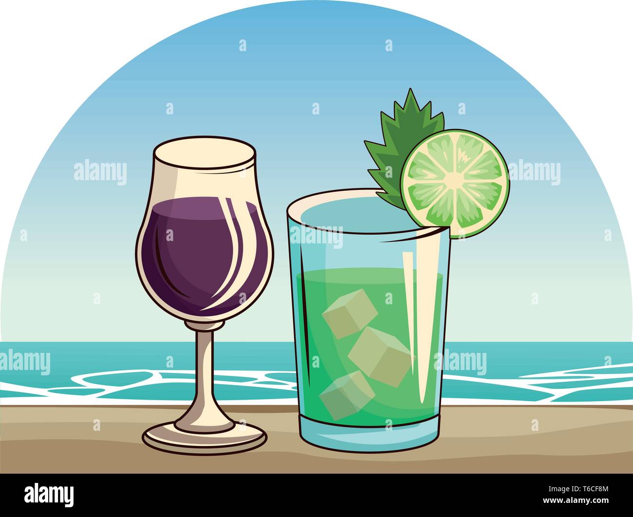 alcoholic drinks beverages cartoon Stock Vector Image & Art - Alamy