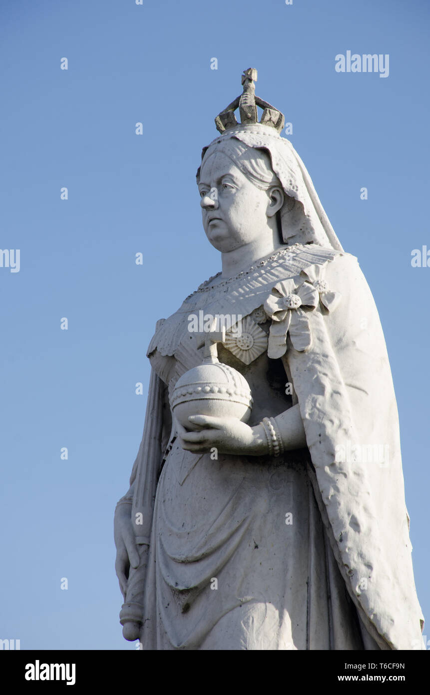 Detail of Stone Statue of Queen Victoria Stock Photo - Alamy