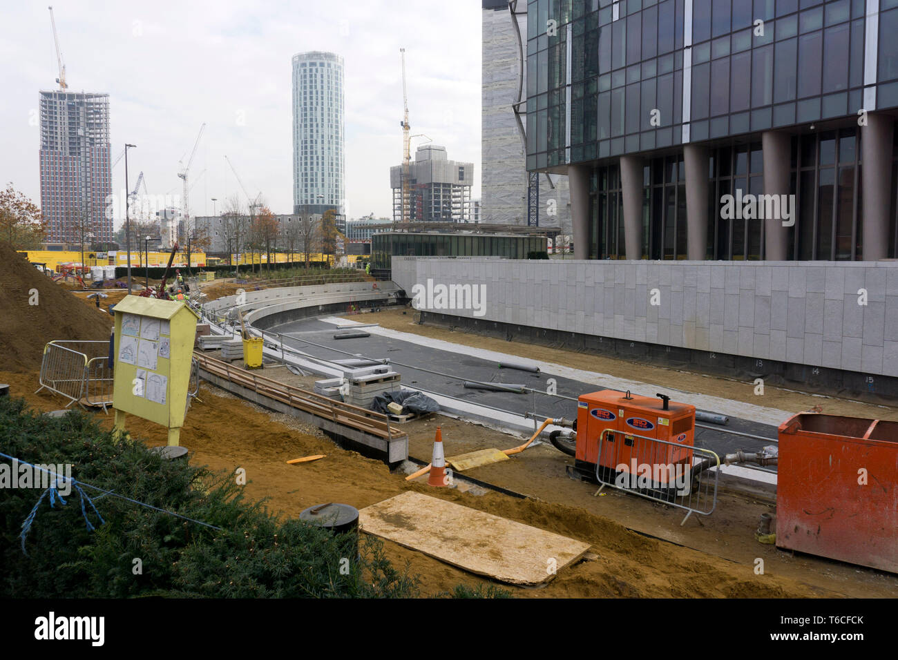 Building work on the moat around the new US Embassy continues on Nine ...