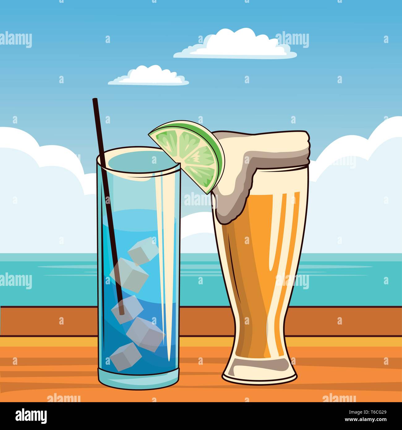 alcoholic drinks beverages cartoon Stock Vector Image & Art - Alamy