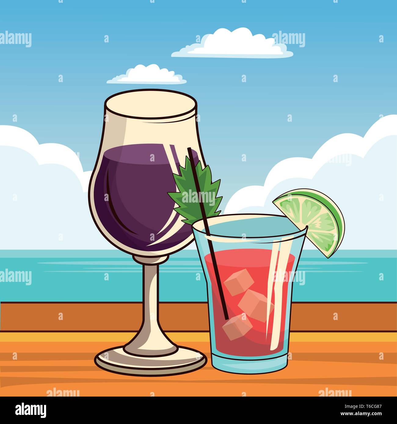 alcoholic drinks beverages cartoon Stock Vector Image & Art - Alamy