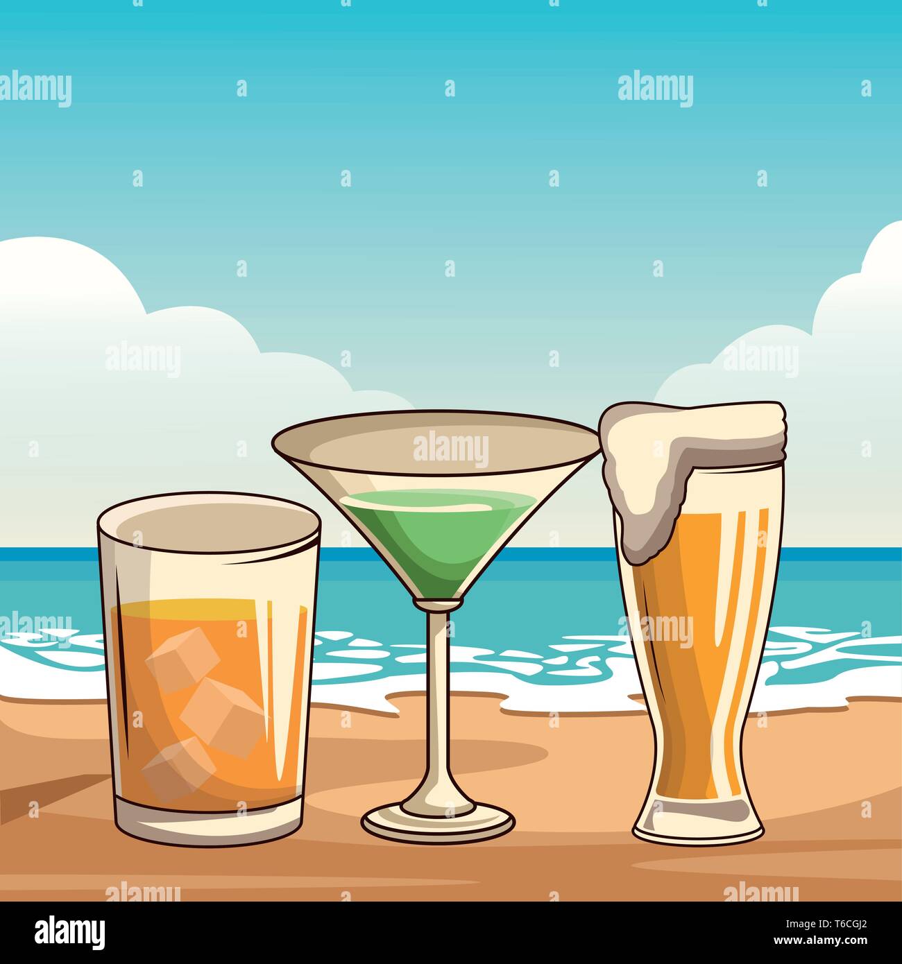alcoholic drinks beverages cartoon Stock Vector Image & Art - Alamy