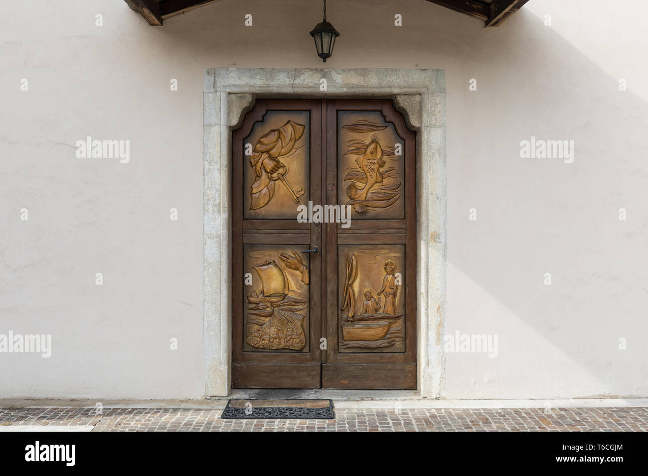 Wooden church door carved religious hi-res stock photography and images ...