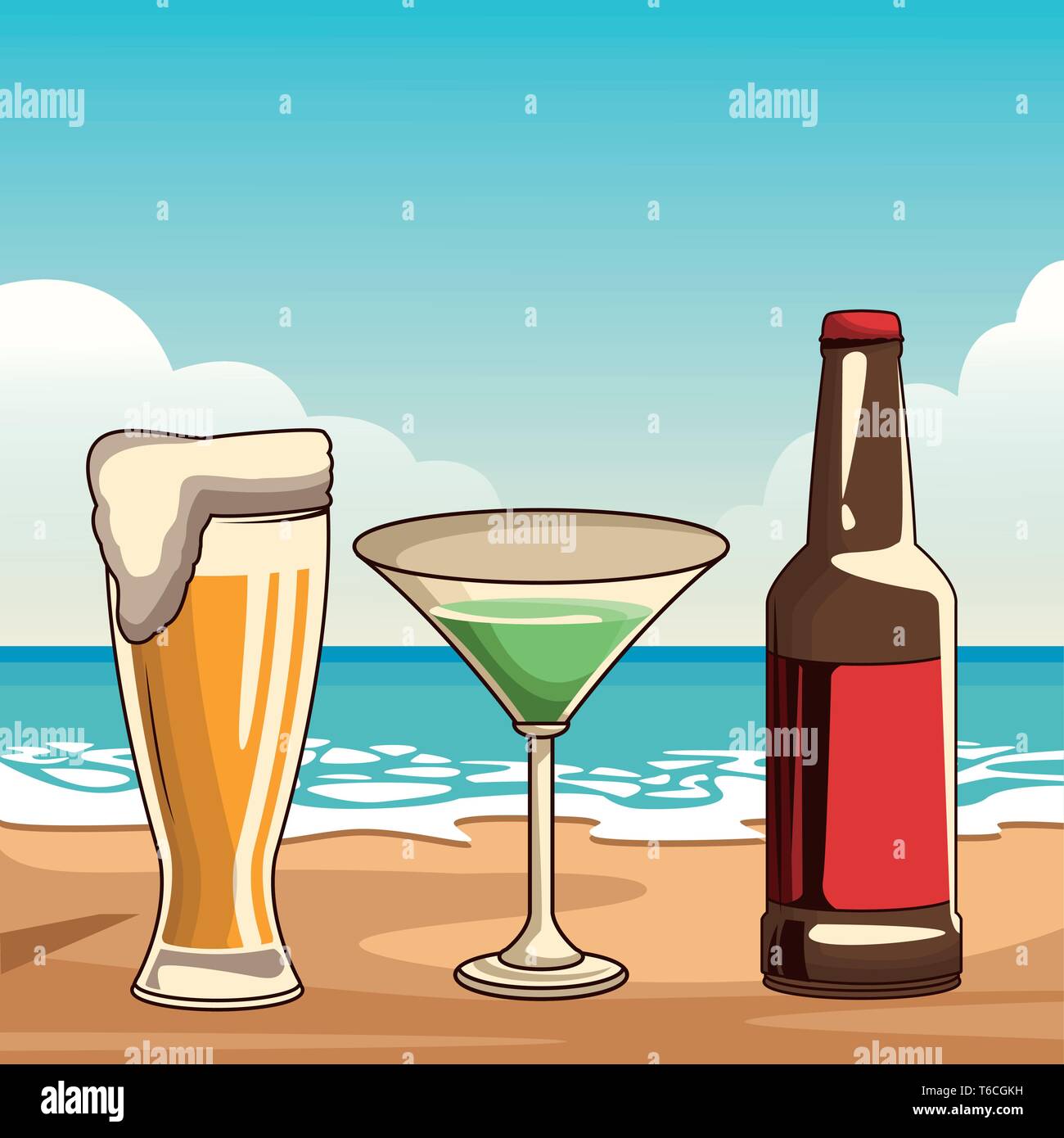 alcoholic drinks beverages cartoon Stock Vector Image & Art - Alamy