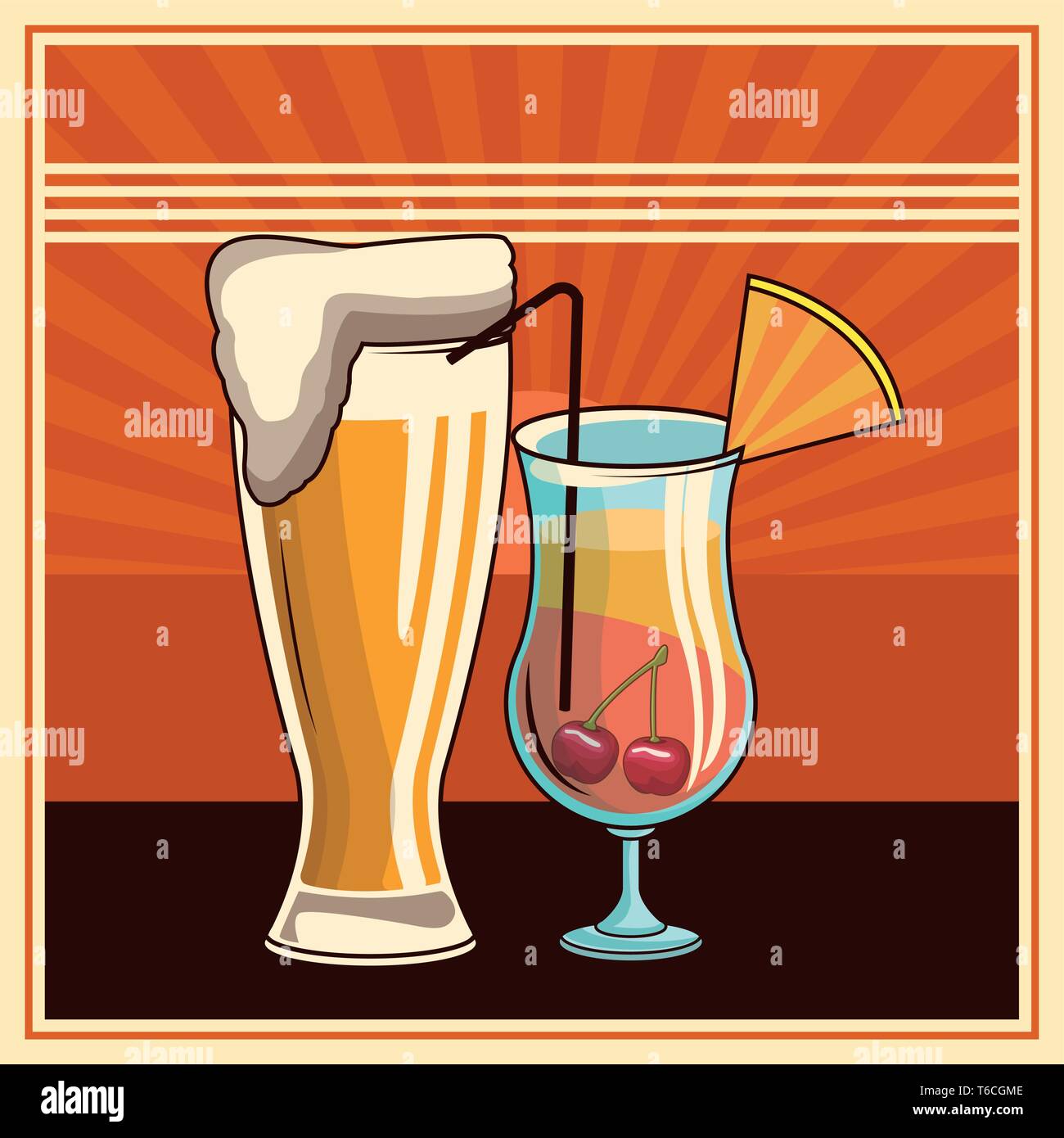 alcoholic drinks beverages cartoon Stock Vector Image & Art - Alamy