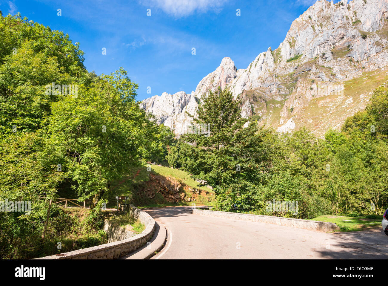 Road crossing the mountain range Los Picos de Europa Stock Photo - Alamy