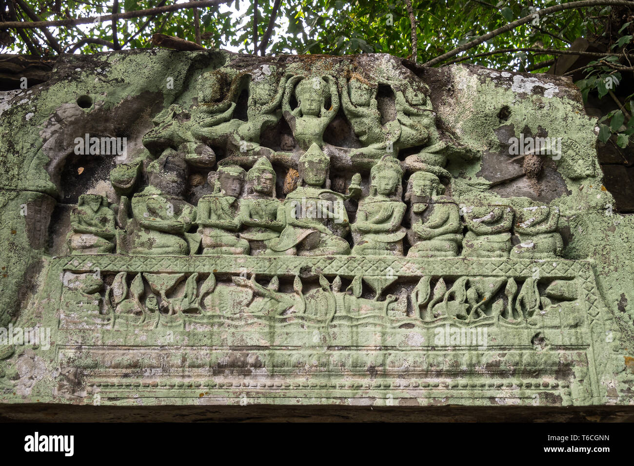 Ruins of ancient Beng Mealea Temple over jungle, Cambodia. Beng Mealea ...