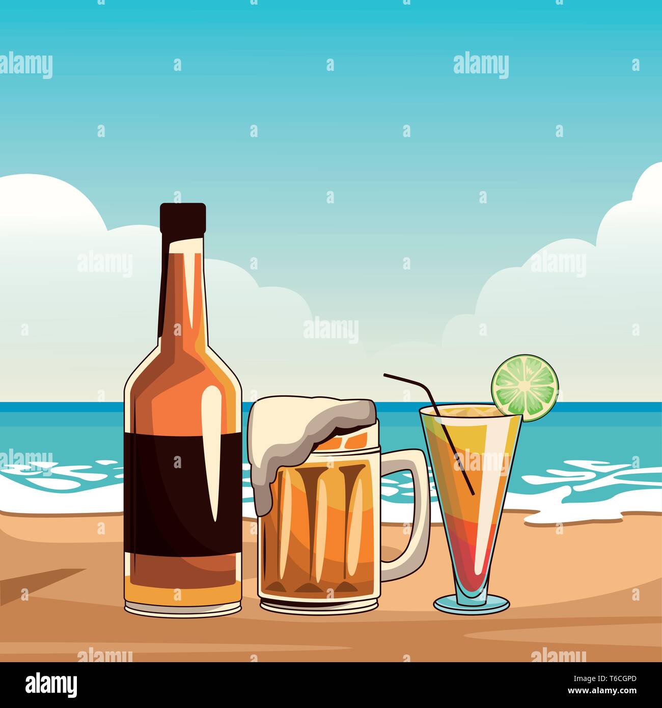 alcoholic drinks beverages cartoon Stock Vector Image & Art - Alamy