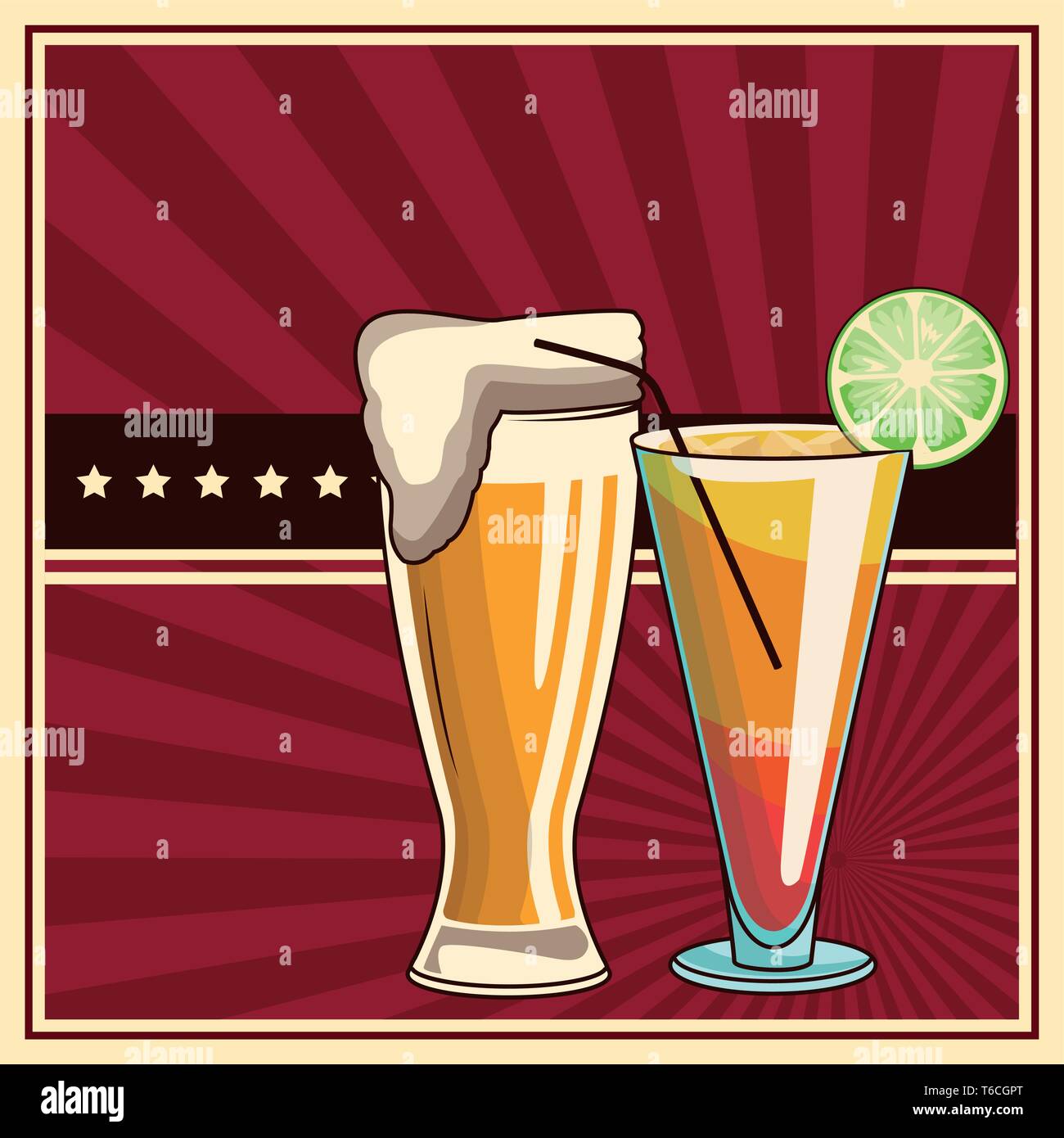 alcoholic drinks beverages cartoon Stock Vector Image & Art - Alamy
