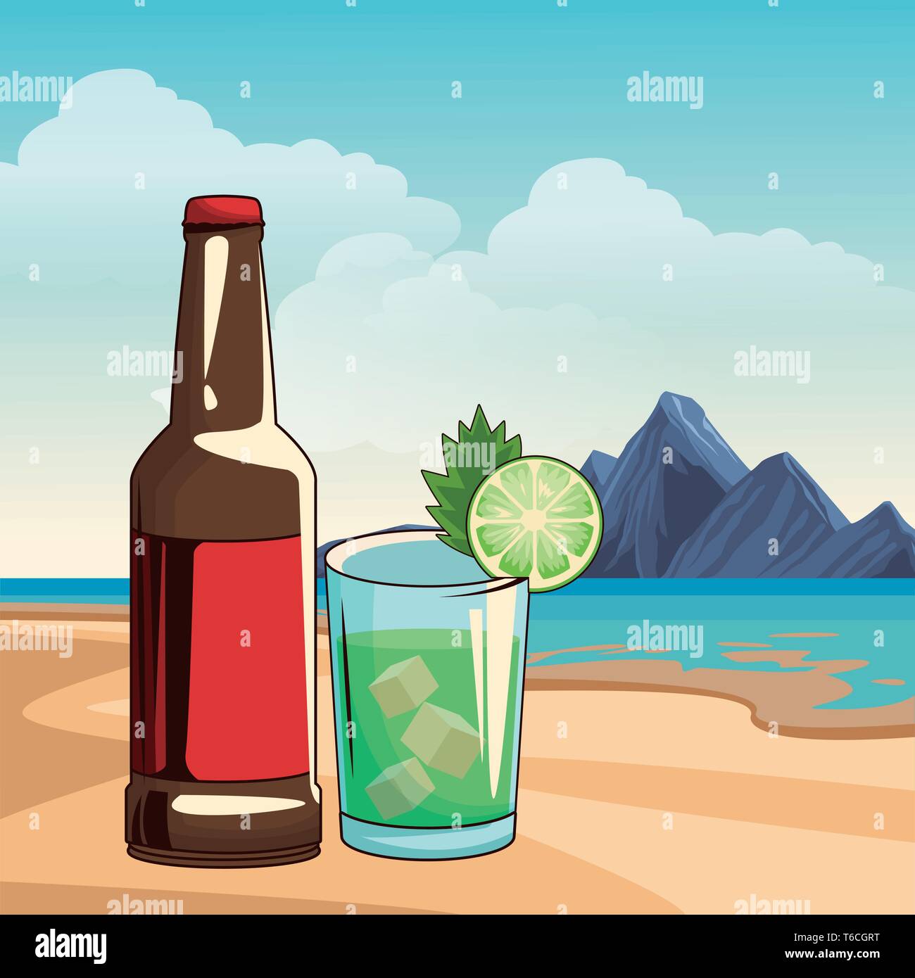 Beer beach club Stock Vector Images - Alamy