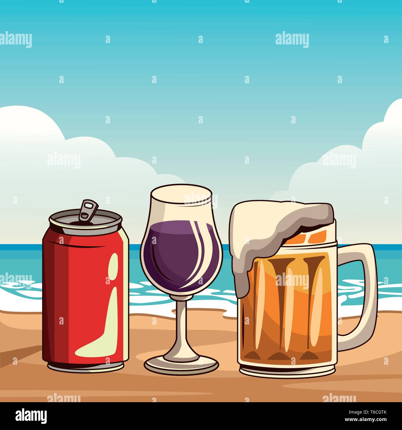 alcoholic drinks beverages cartoon Stock Vector Image & Art - Alamy