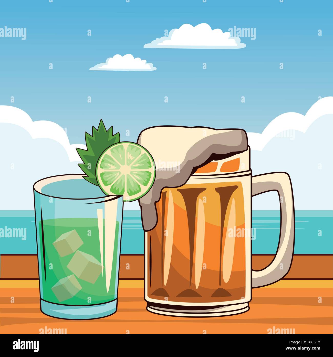 alcoholic drinks beverages cartoon Stock Vector Image & Art - Alamy