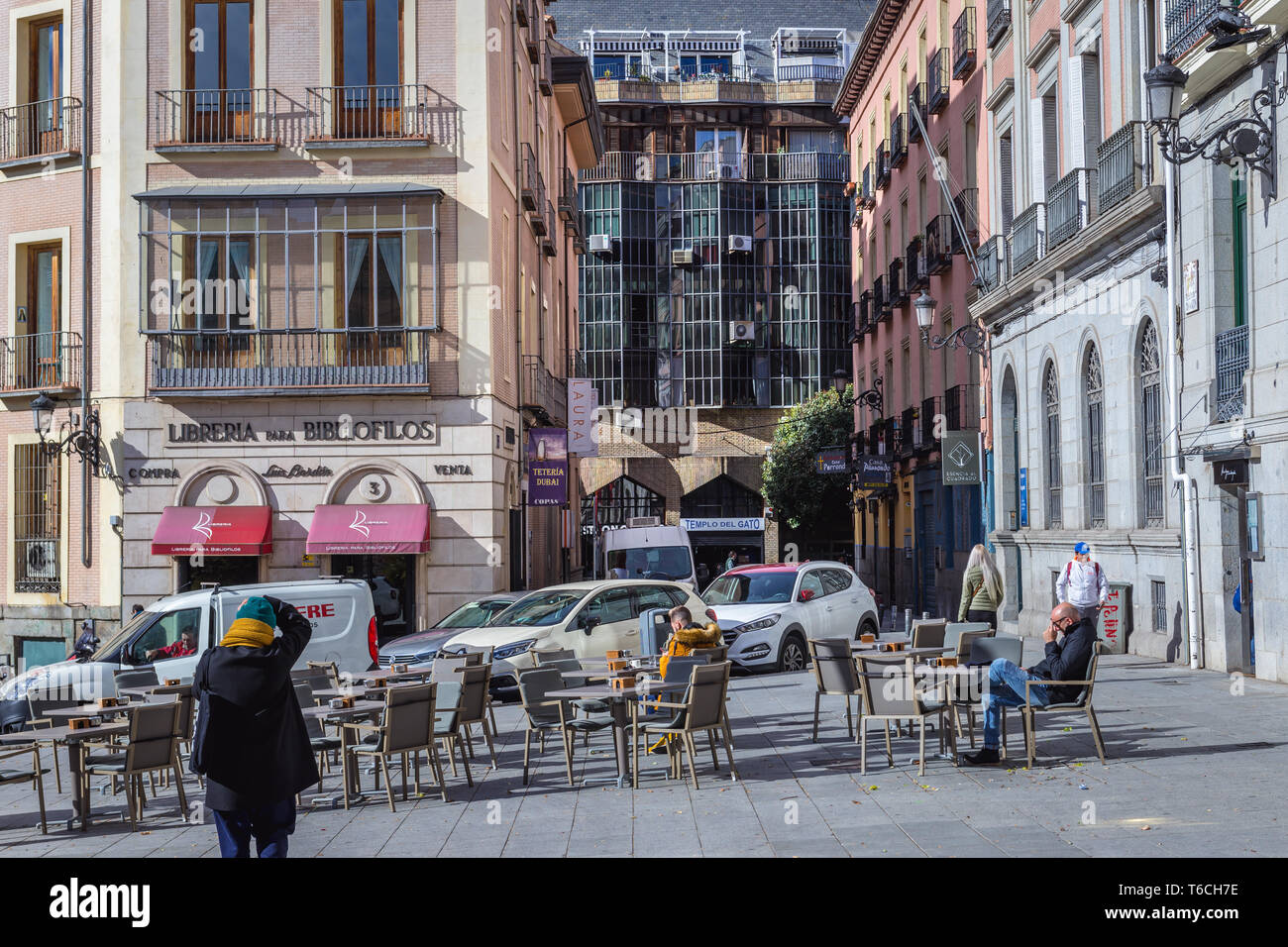 Libreria Bardon bookstore on San Martin square in Madrid, Spain Stock ...