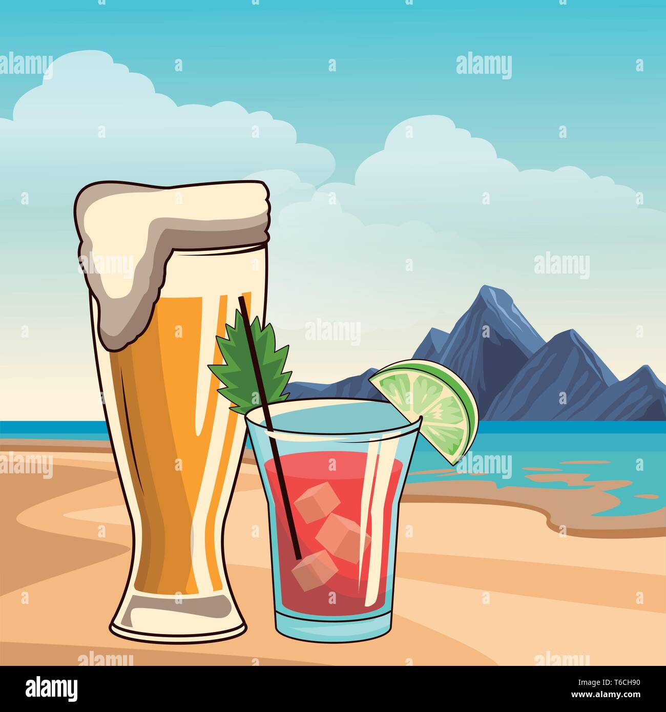 alcoholic drinks beverages cartoon Stock Vector Image & Art - Alamy