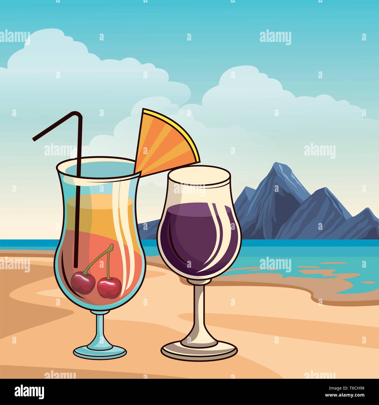 alcoholic drinks beverages cartoon Stock Vector Image & Art - Alamy