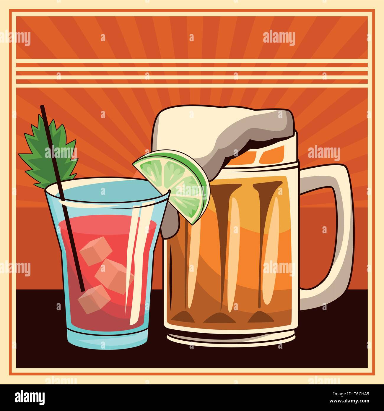 alcoholic drinks beverages cartoon Stock Vector Image & Art - Alamy