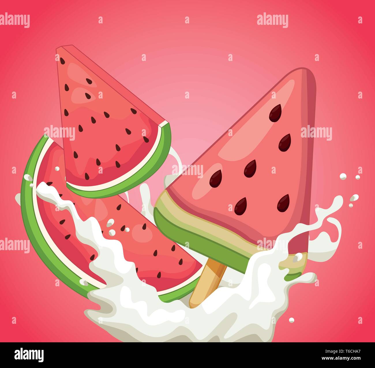 ice lolly with strawberry Stock Vector Image & Art - Alamy