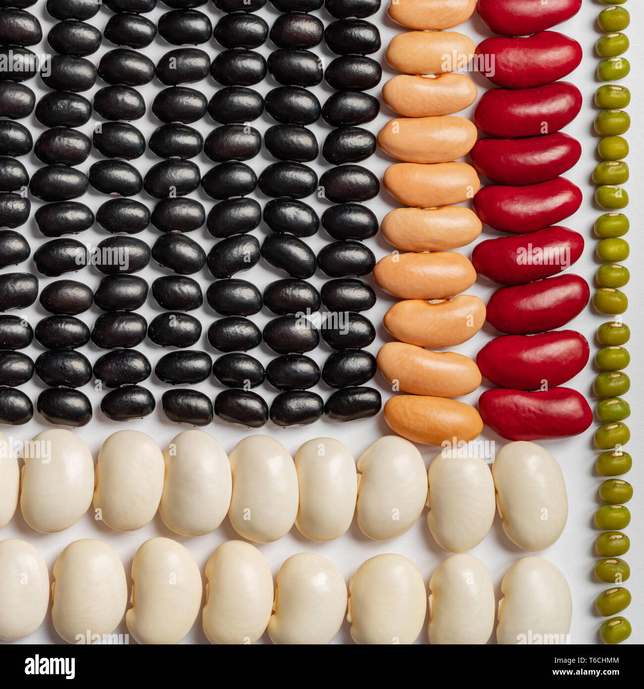 Geometric bean pattern. Multicolored Legumes Textures Stock Photo - Alamy