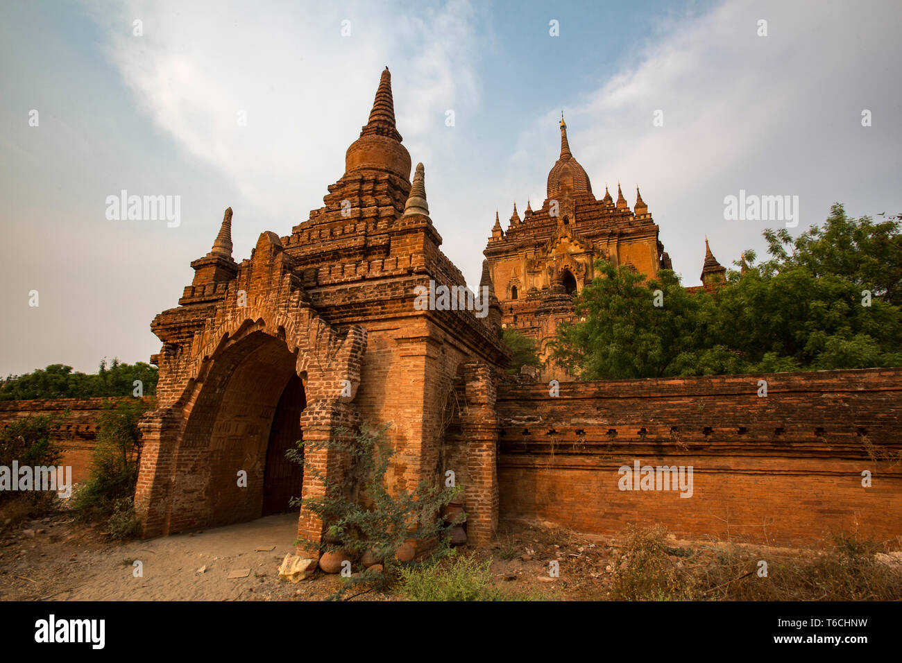 Ancient Buddhist temple in the ancient city of Bagan in Myanmar Stock ...