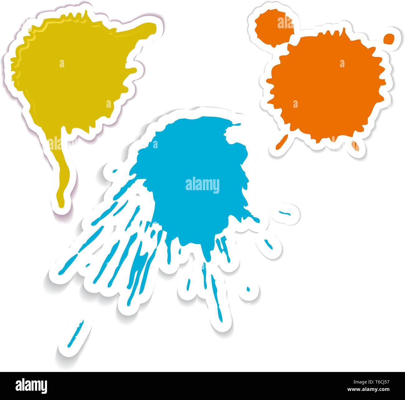 Colorful spots and spatters as stickers and labels Stock Vector Image ...