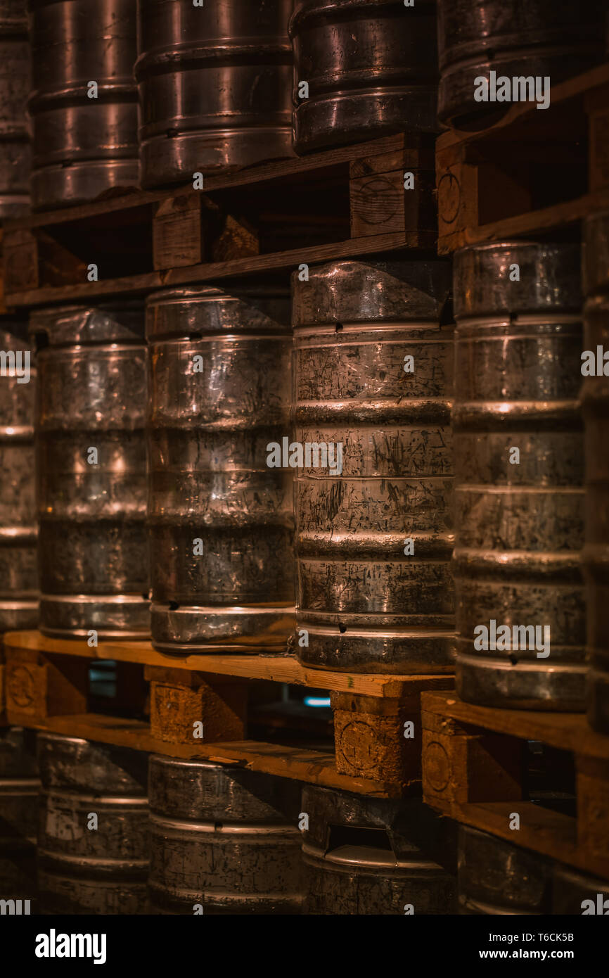 Aluminum beer barrels hi-res stock photography and images - Alamy